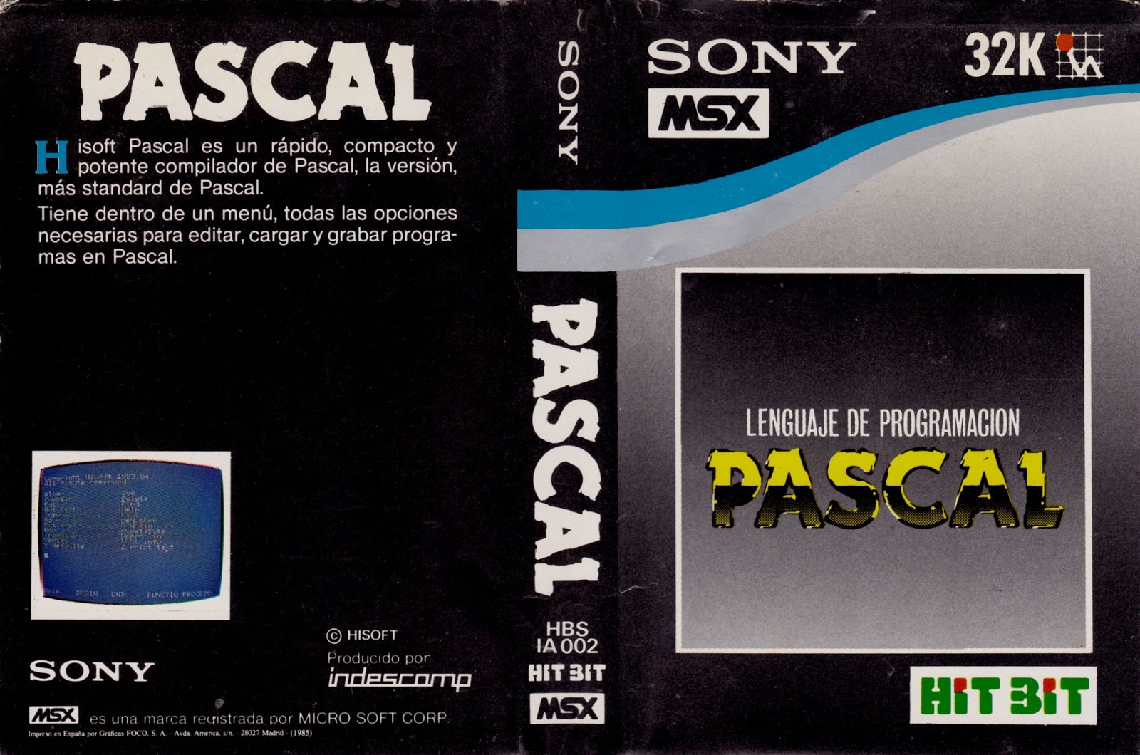 Compusaurios: Soft MSX : Hisoft Pascal