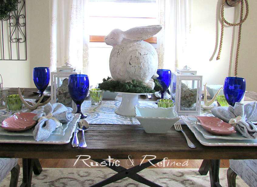 Owl & Bunny Spring Tablescape | Rustic & Refined