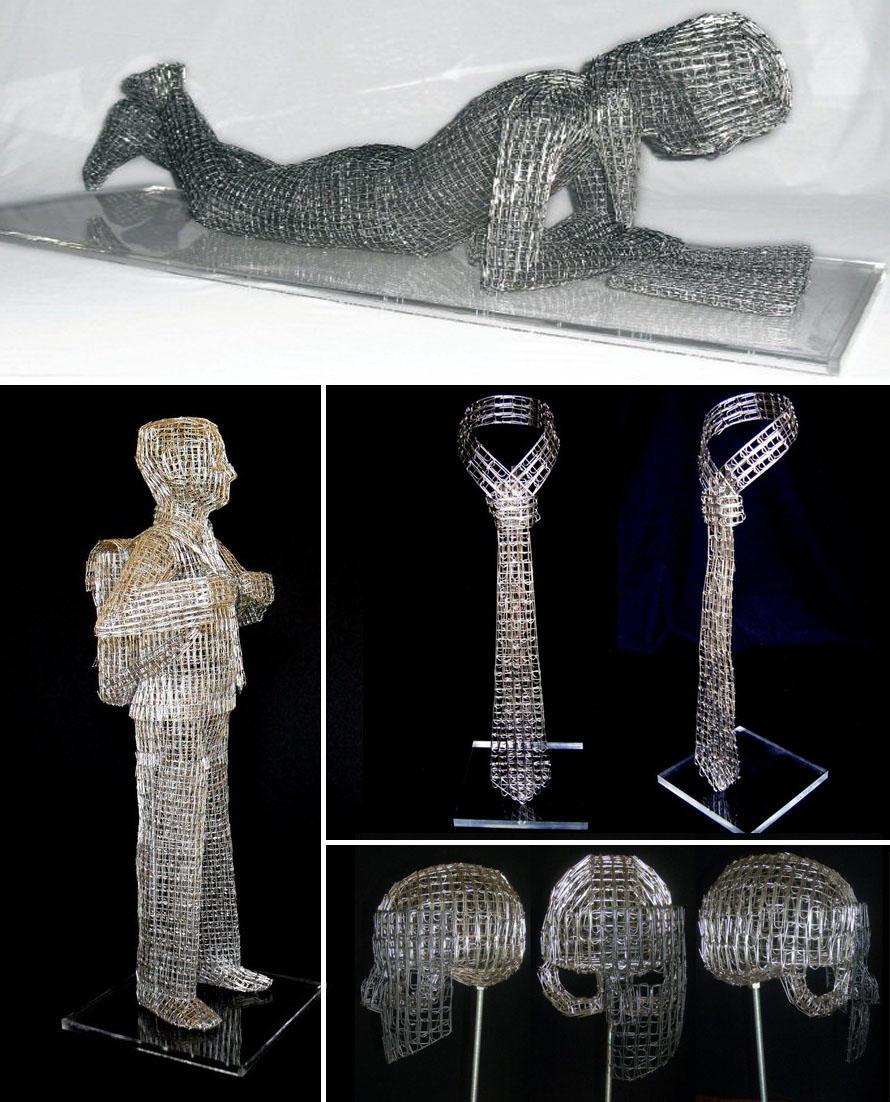Esculturas hechas con clips por Pietro D' Angelo