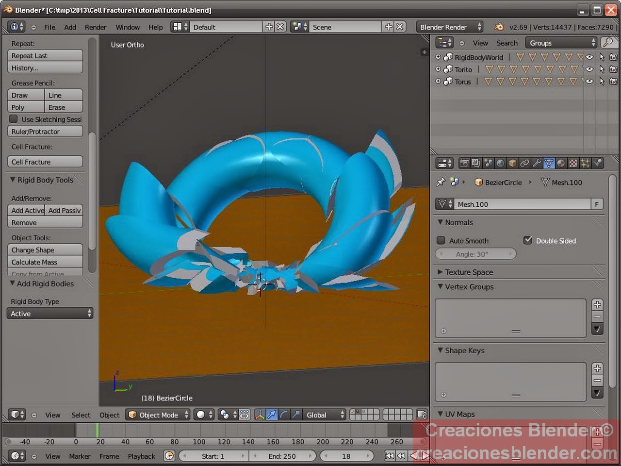 Creaciones Blender: Uso del Addon Cell Fracture en Blender 2.69 para ...
