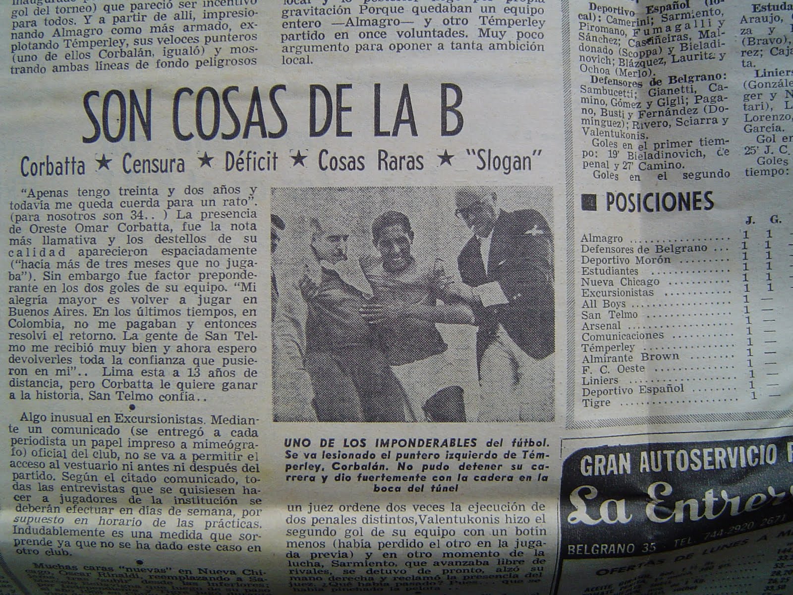 Historia del Club Atletico Temperley: Historial Temperley - Almagro