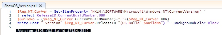 Something to scroll through...: Powershell: Show Windows version build ...