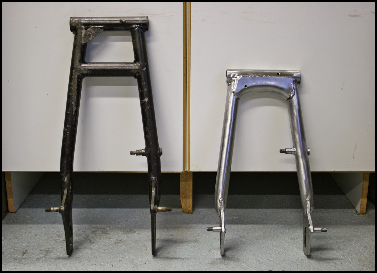 Marko's Workshop: T500 swingarm swap - Suzuki T250J