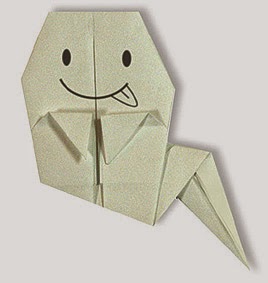 Origami A Ghost - Easy Origami instructions For Kids