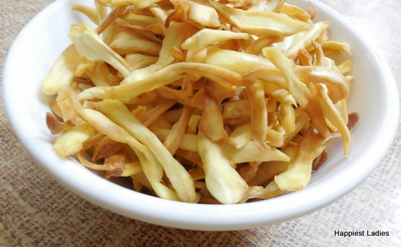 Raw Jackfruit Chips Recipe South Indian Snack - Video - Happiest Ladies