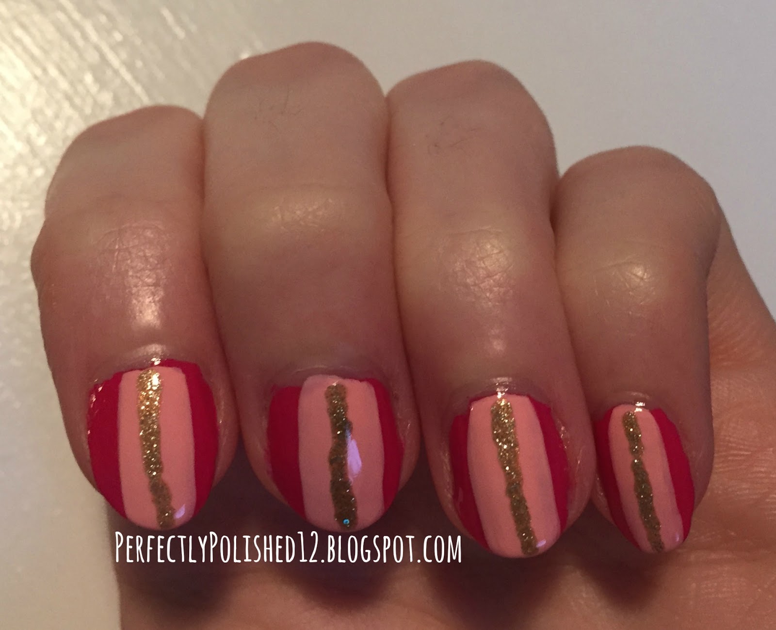 Perfectly Polished 12: October Nail Art: Striped Mani