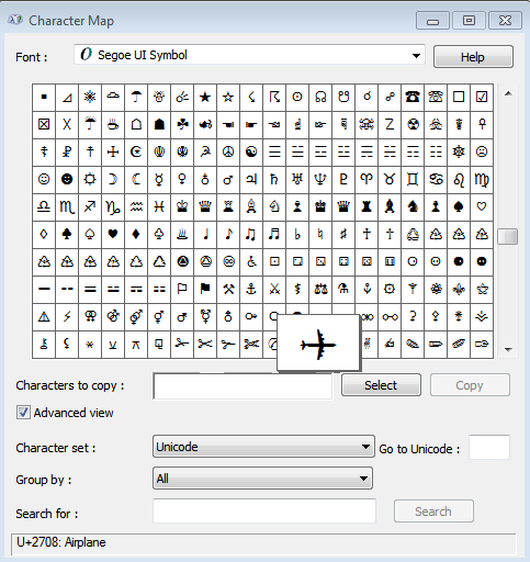 beolily.blogspot: Using Segoe UI Symbol font instead of icons