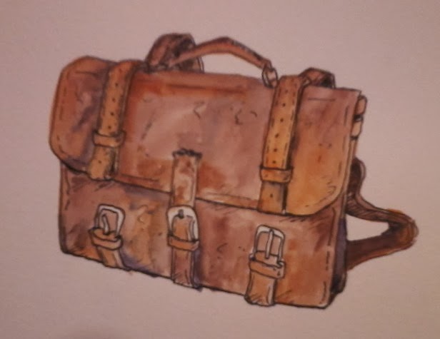 Dancing Blender: Old Fashion Leather Book Bag