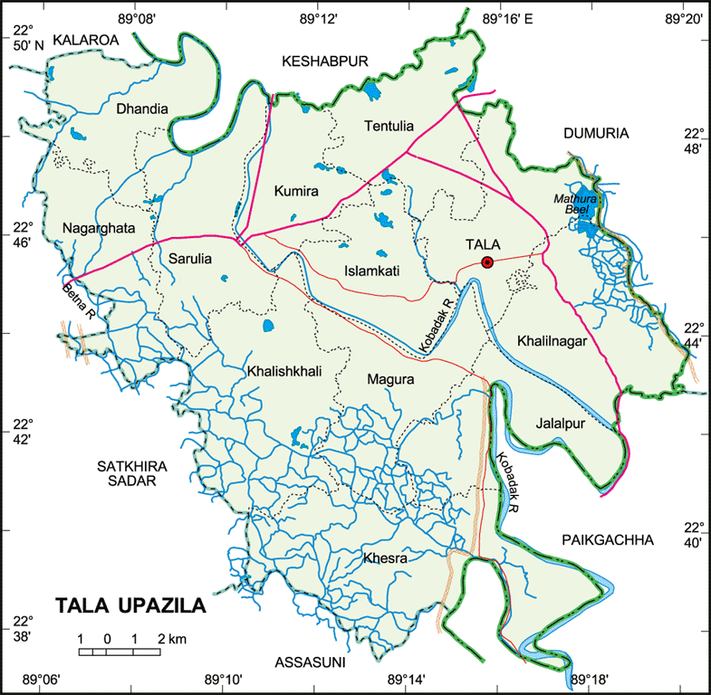Maps of Bangladesh: Tala Upazila