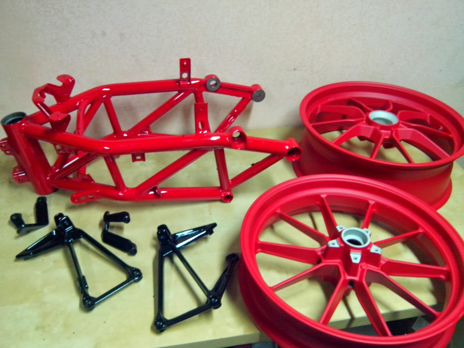 Coated by Dynatech: Ducati parts powder coated