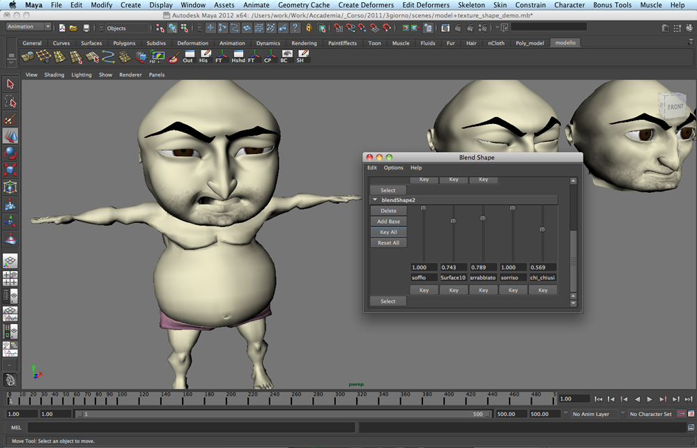 Tecniche di animazione digitale: Lezione 5 - Blend Shape