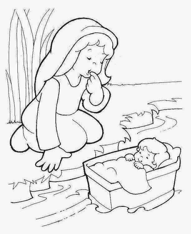 Niño Moises para Colorear ~ Dibujos para Niños