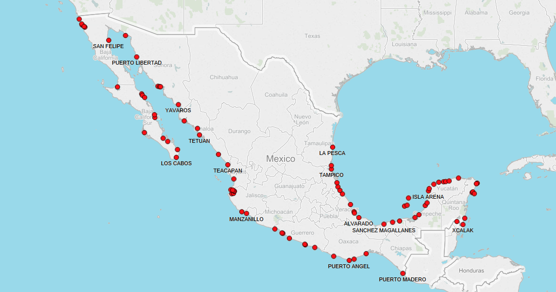 SEA PORTS in MEXICO | Marine Vessel Traffic