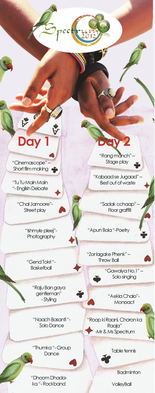 i rest my case.: event list and banners for college fest.