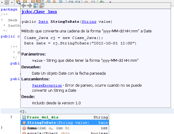 mouse: Creación y uso de Javadoc con Netbeans