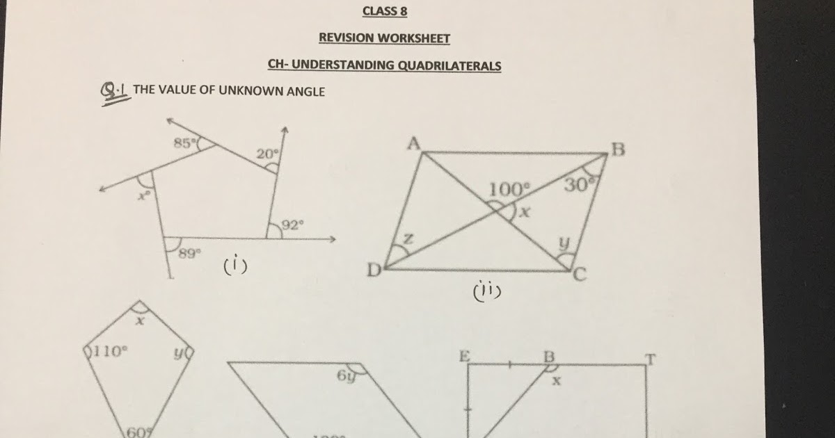 APS, Golconda | Priyanka Gupta: CLASS 8 / MATHS / REVISION WORKSHEET 4 ...