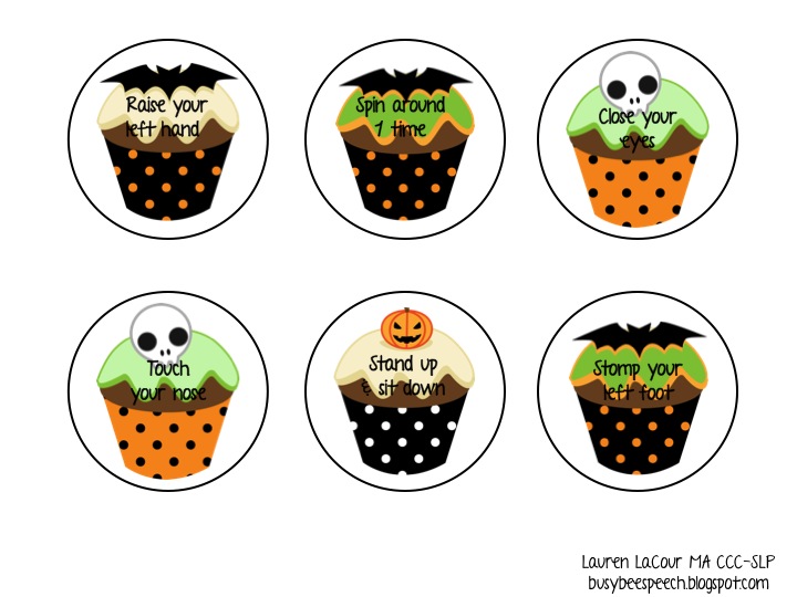 Busy Bee Speech: Halloween Following Directions & Reinforcement