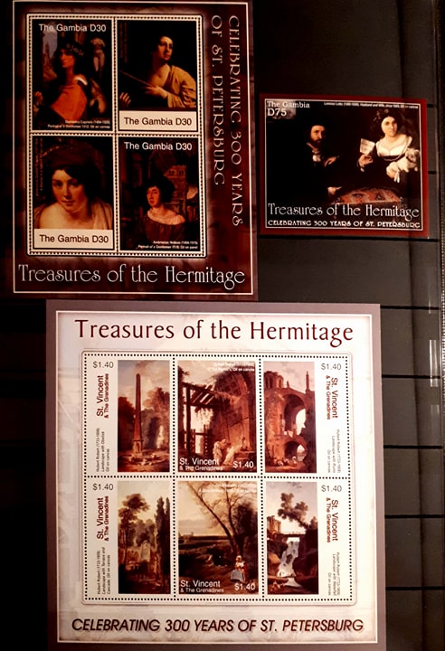 Stamps and albums for sale: Hermitage paintings stamps