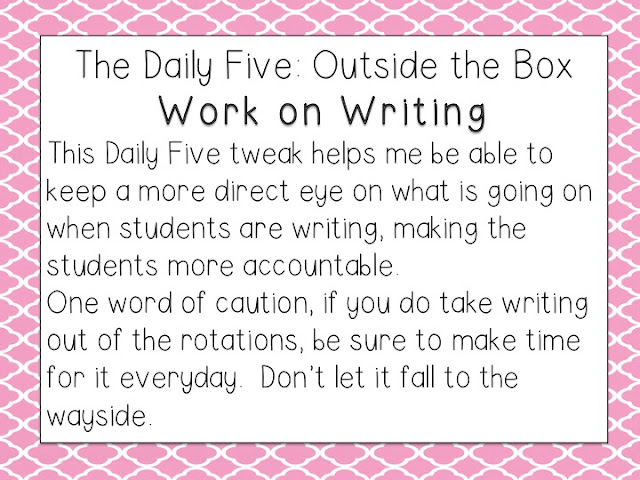School Is a Happy Place: The Daily Five: Outside the Box (Work on Writing)