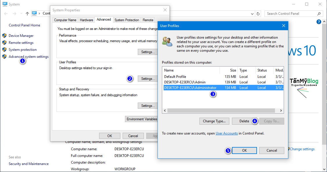 Hướng dẫn đổi tên tài khoản Administrator trên windows 10 - Tấn Mỹ Blog