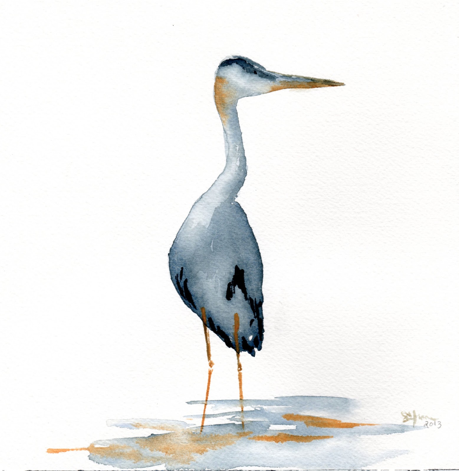 Birchtree Studio: Great Blue Heron, Painting #10