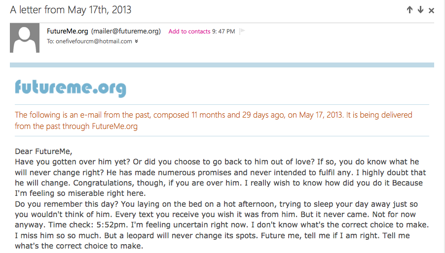 An email to the future. | Singapore Travel Blog