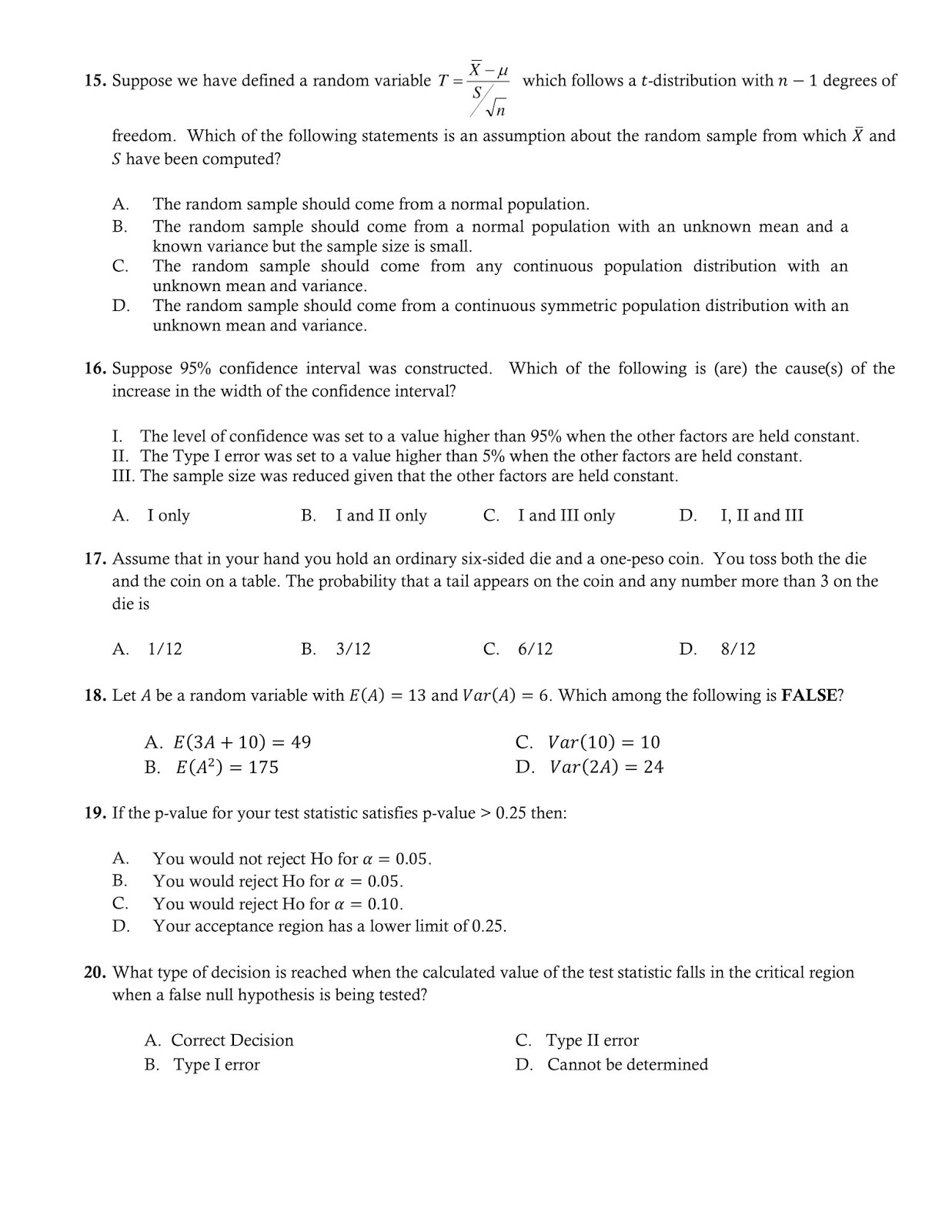 UPD Samplexes, Readings, and Materials: UPD Stat 101 Samplex (First Sem ...