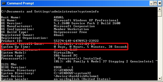 How to show system uptime on WINDOWS | Pakistan Is A Great Country
