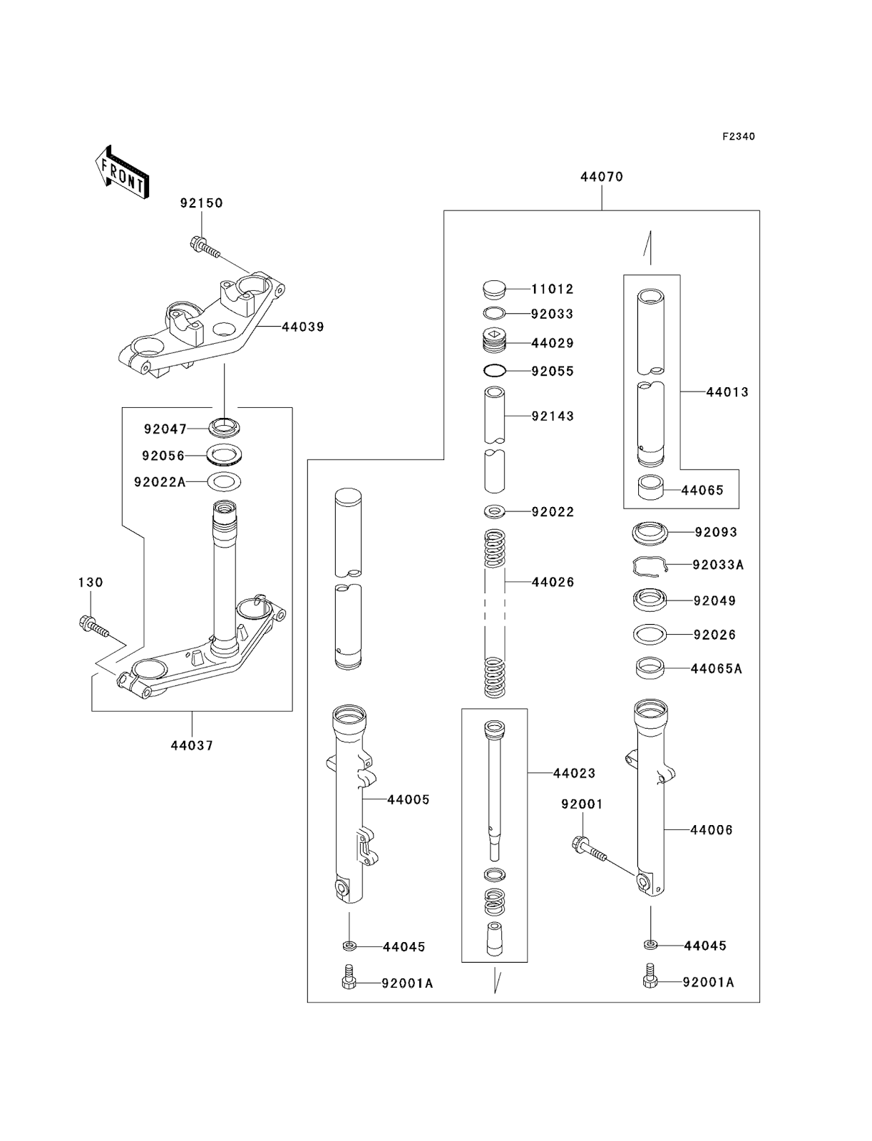 Kawasaki ER5 Part Diagrams: Front Fork