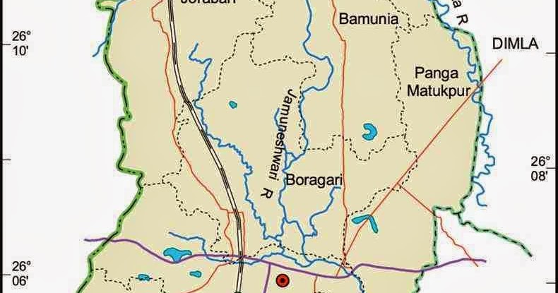 Domar Upazila Map, Nilphamari District, Bangladesh
