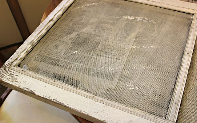 Rustic Window Screen Stenciled Window Box - Organized Clutter