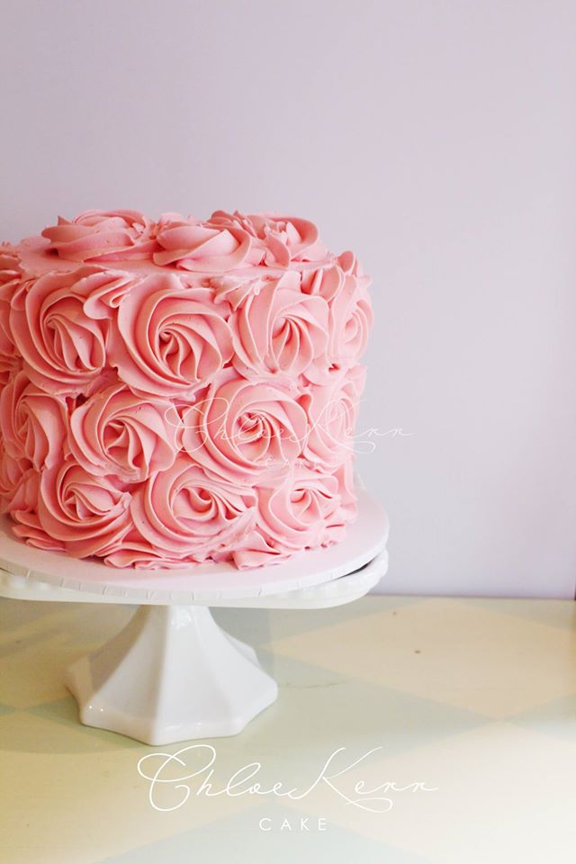 Chloe Kerr Cake: Pale Pink Buttercream Layer Cake