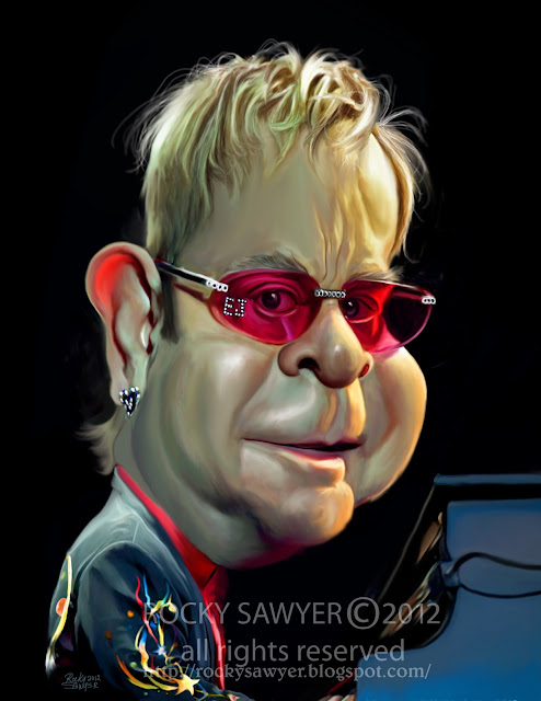 Sawyer Illustration Inc. caricature and cartoon art studio: Elton John