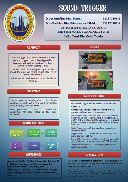 Poster and Pamphlet for Industry Day ~ Sound Trigger by Zahidah & Amalina