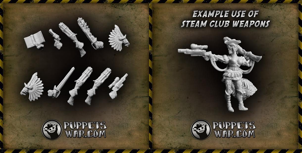 Wargame News and Terrain: Puppetswar: New Steampunk Weapon Set Released