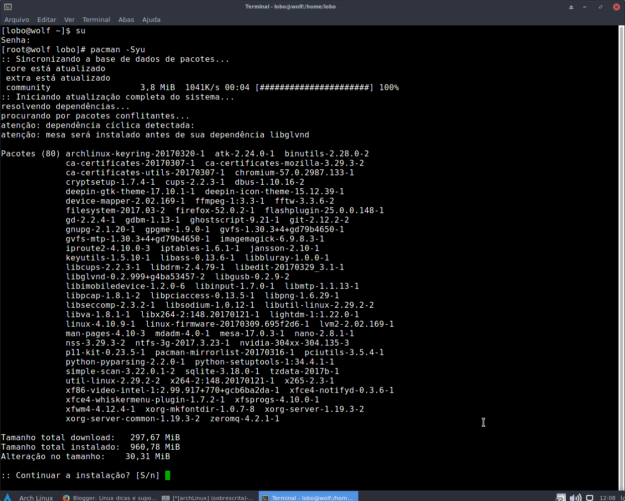 Pacman o gerenciador de pacotes do Arch Linux