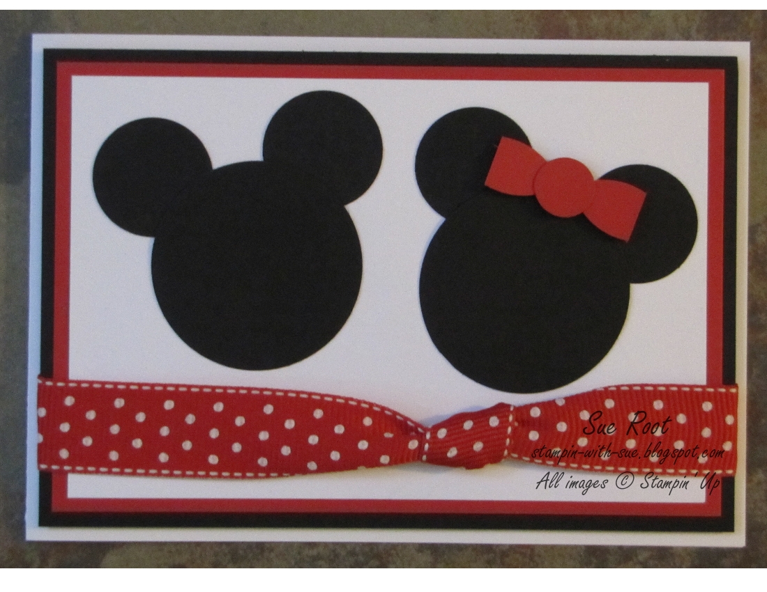 Stampin' With Sue: Disney - Mickey and Minnie Punch Art Card