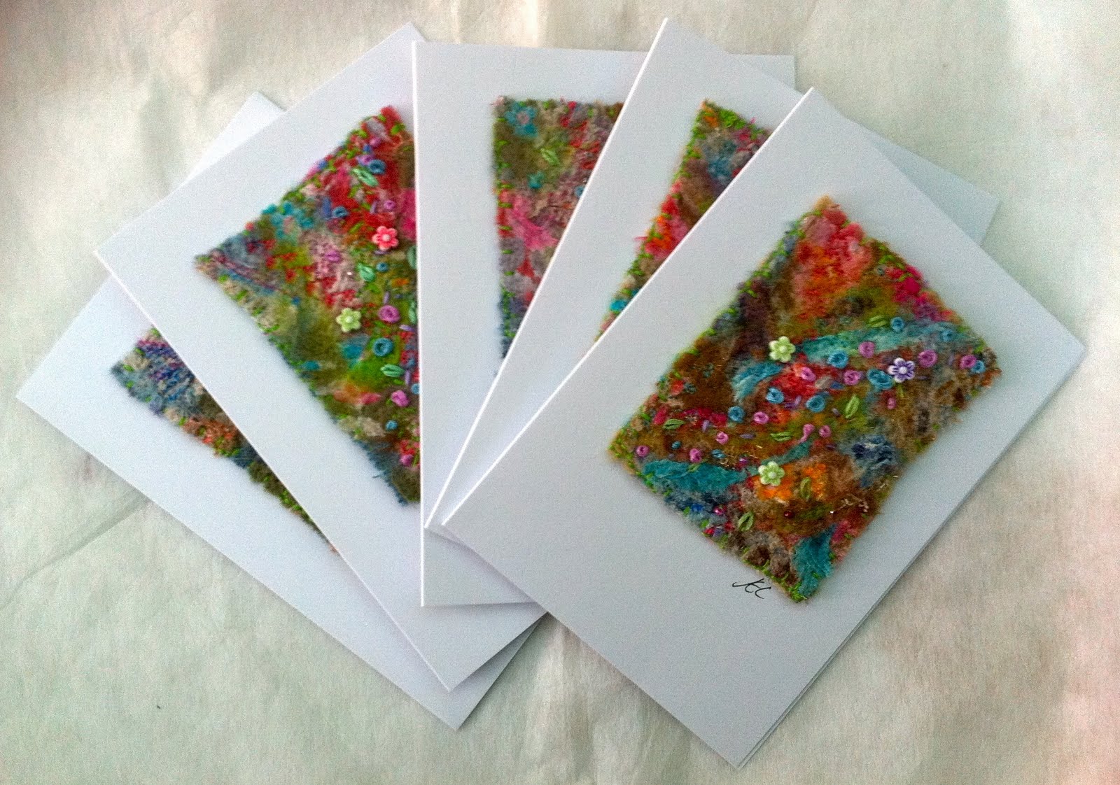 Quilters Cottage Norfolk: Floral Felted and Embellished Cards