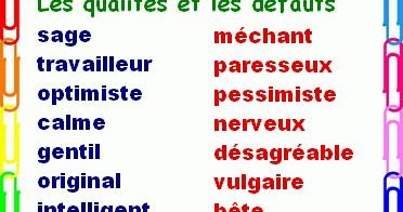 BLOG DE FRANCÉS DE LA E.S.O. (A1): La description du caractère