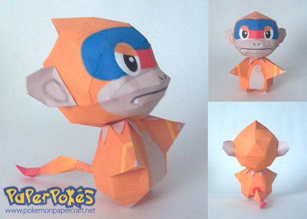PaperPokés - Pokémon Papercraft: MONFERNO CHIBI