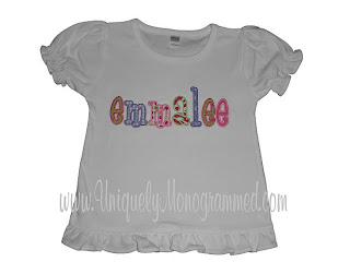 Uniquely Monogrammed: Applique Name shirts and dresses