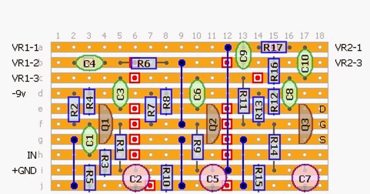 Paul In The Lab: Obsidian Overdrive Stripboard Veroboard Layout