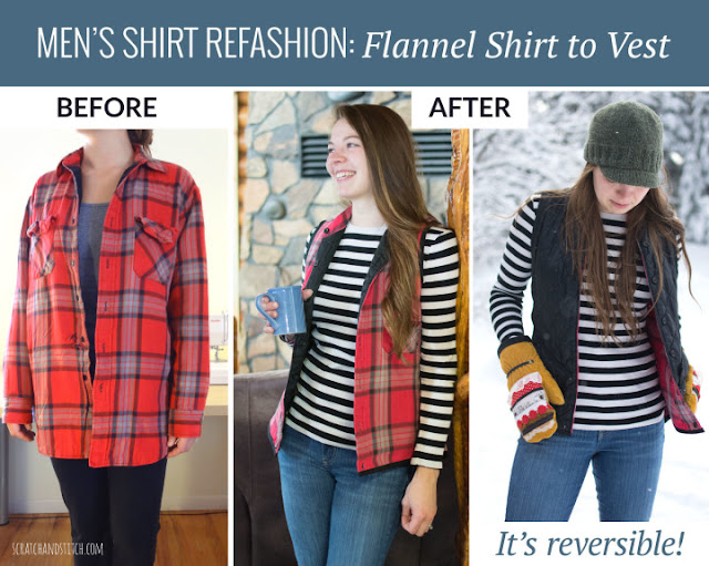 Refashion Co-op: Men's Flannel Shirt Refashion to a Vest
