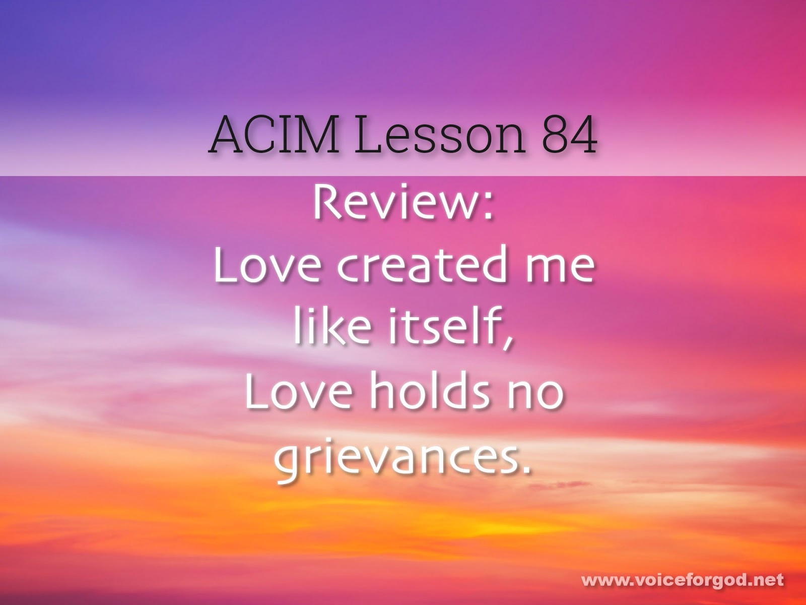 Miracle Life: ACIM Workbook Lesson 84