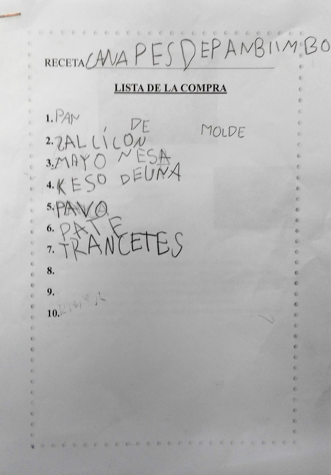 UNA ESCUELA UNA ILUSION: LA LISTA DE LA COMPRA. PREPARADOS PARA VISITAR ...