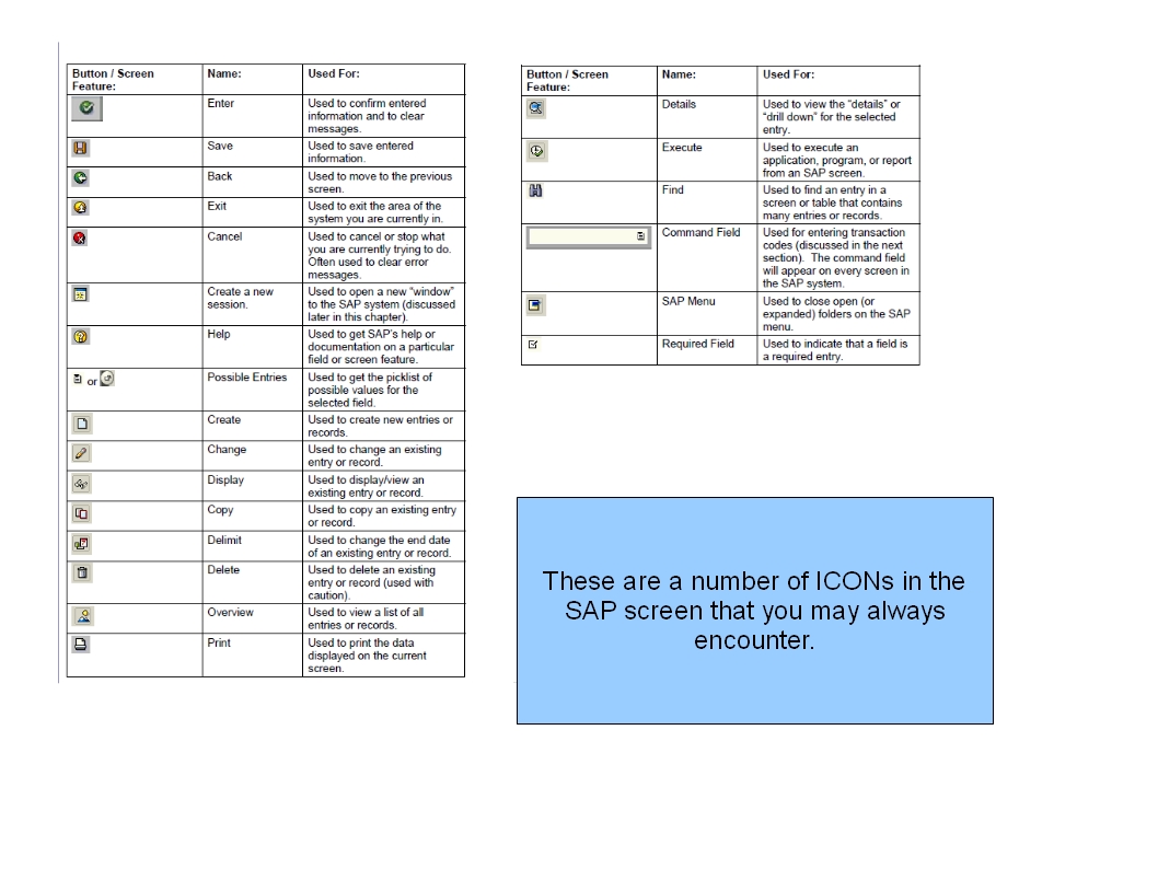 青蛙SAP分享 Froggy's SAP sharing: N13 SAP Buttons/ICONS Explained