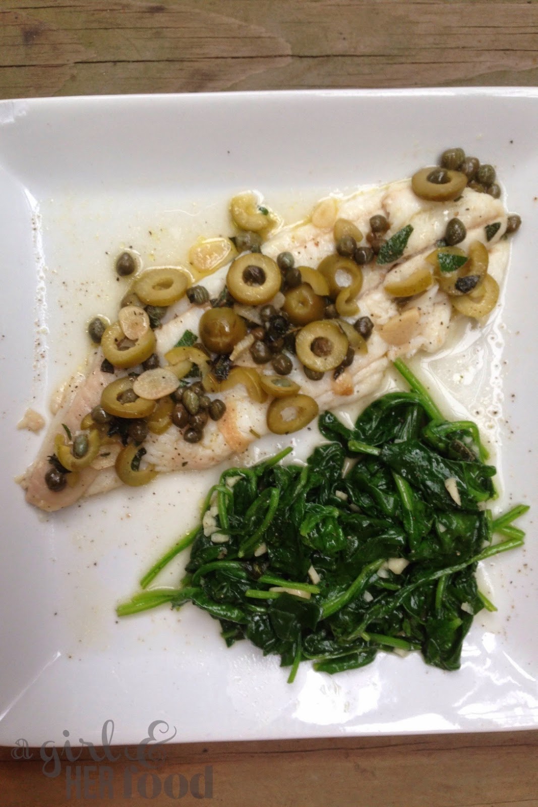 A Girl & Her Food: Oven Baked Dover Sole with Garlic, Capers & Green ...