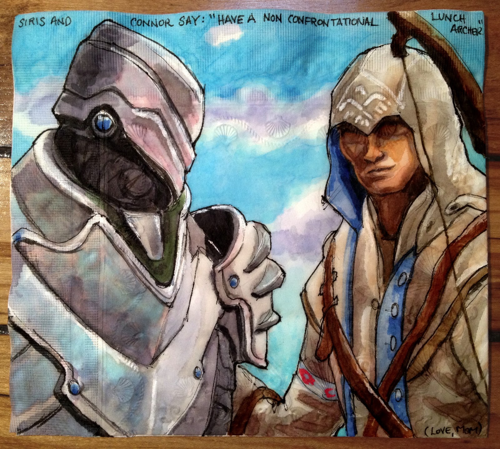 Daily Napkins: Infinity Blade's Siris with Connor From Assassin's Creed III