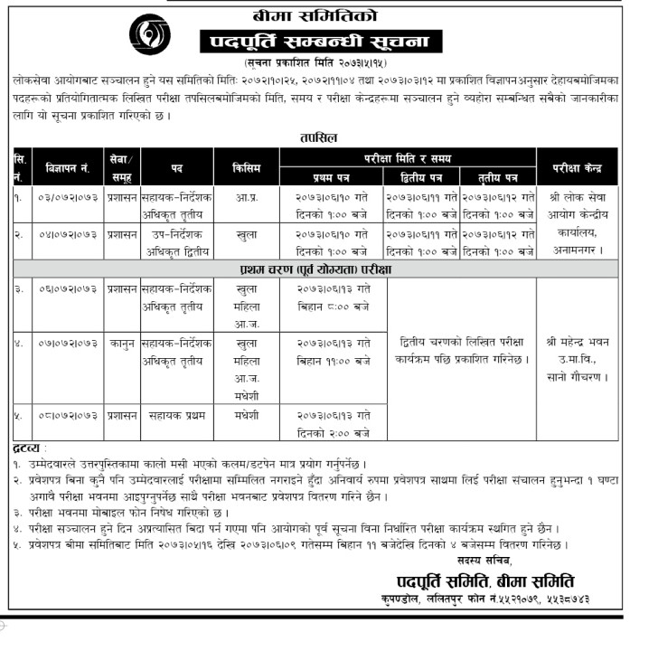 Job Vacancy Announcement In Insurance Board, Nepal