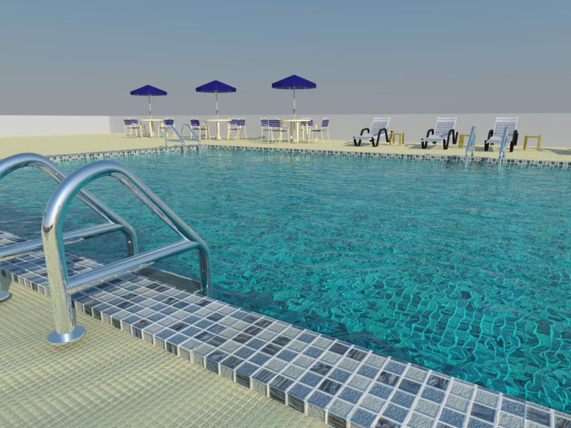 MatJones Studio: Swimming Pool (Vray Rendering + Photoshop Editing)